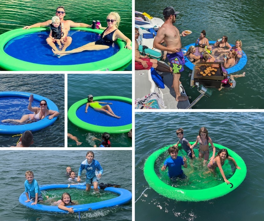 Water Hammock Albott Giant Inflatable - 12ft Round Floating Mat With ...